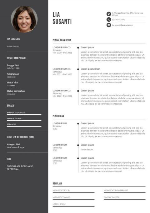 Contoh CV Simple Dan Menarik + Tips Menulisnya